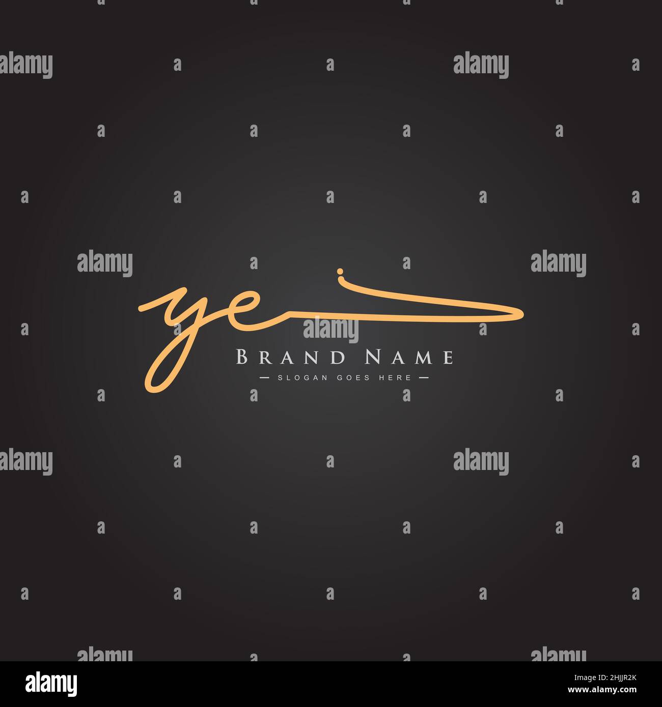 Initial Letter YE Logo - Handwritten Signature Logo - Simple Vector ...