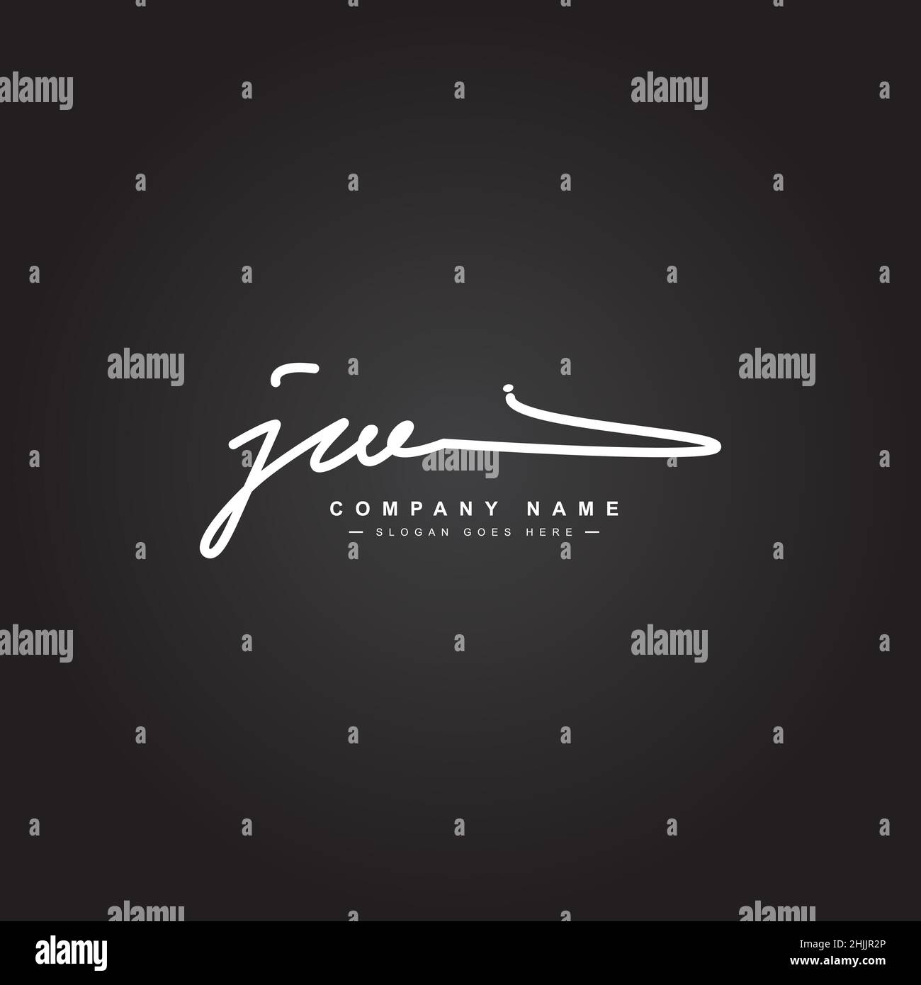 Initial Letter JW Logo - Handwritten Signature Style Logo - Simple ...