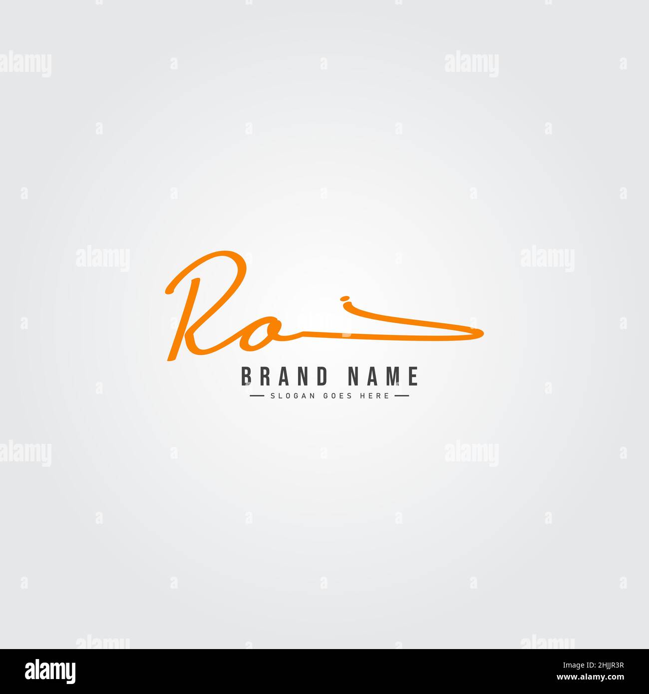 Initial Letter RO Logo - Handwritten Signature Style Logo - Simple ...