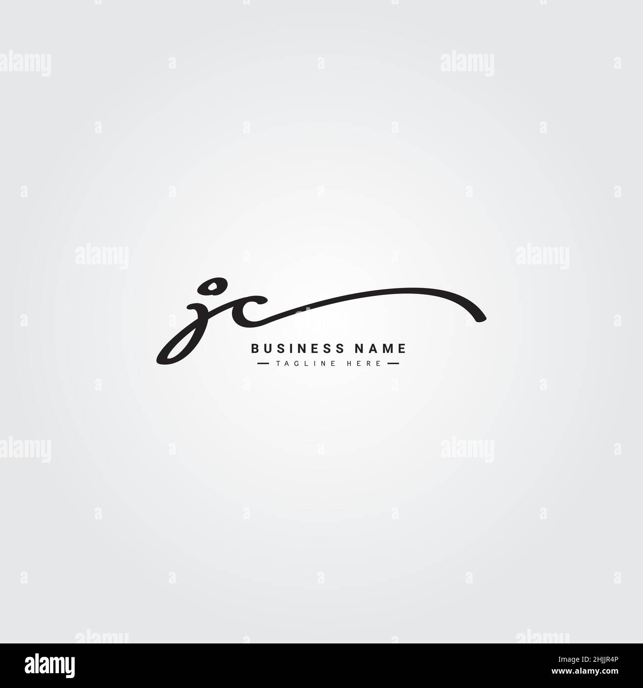 Initial Letter JC Logo - Hand Drawn Signature Logo - Simple Vector Logo ...