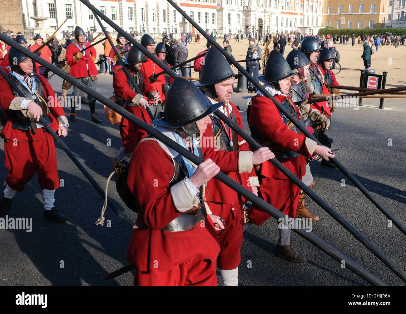 London, UK. 30th Jan 2022. Members of the English Civil War Society ...