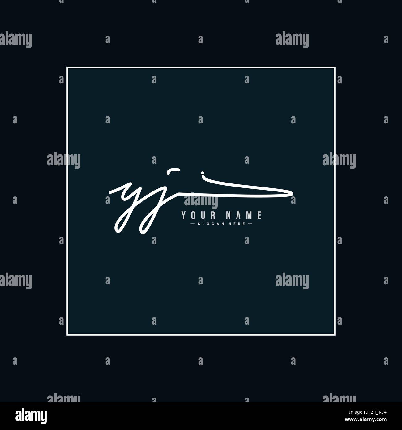 Initial Letter YJ Logo - Hand Drawn Signature Style Logo - Simple ...