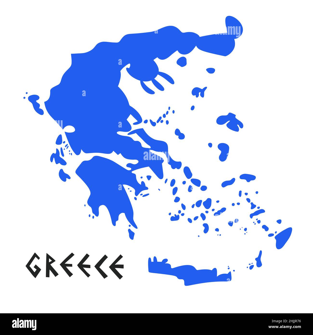 Vector hand drawn stylized map of Greece. Travel illustration. Hellenic ...