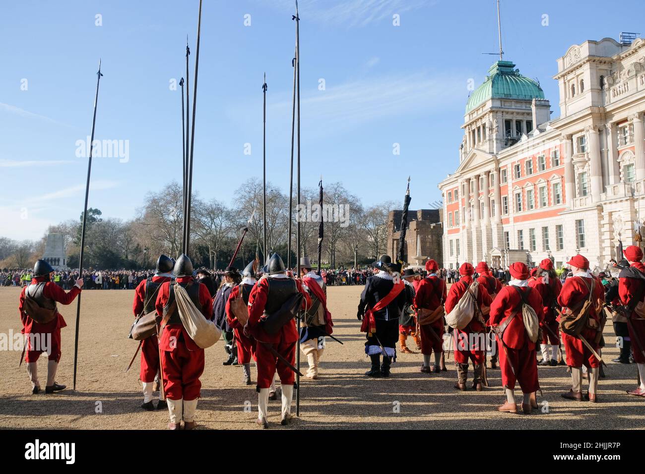 London, UK. 30th Jan 2022. Members of the English Civil War Society ...