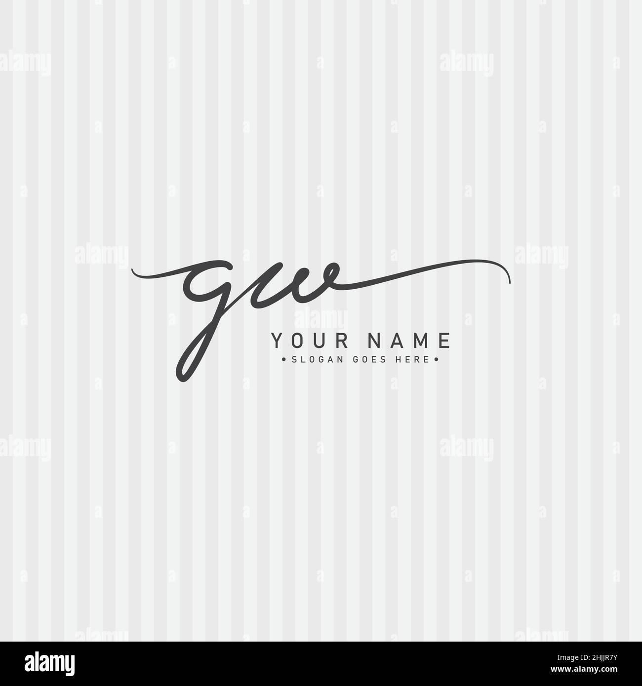 Initial Letter GW Logo - Handwritten Signature Style Logo - Simple ...