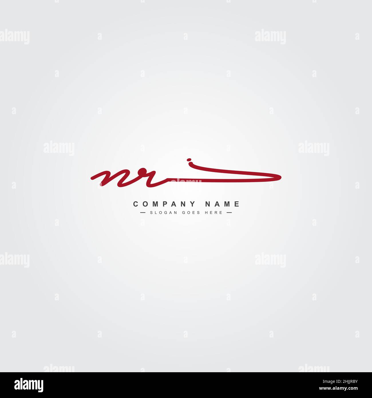 Initial Letter NR Logo - Handwritten Signature Logo - Simple Vector ...