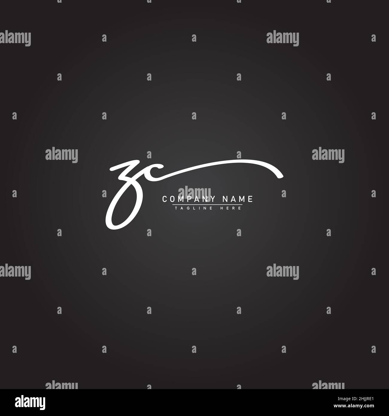 Initial Letter ZC Logo - Handwritten Signature Logo - Simple Vector ...