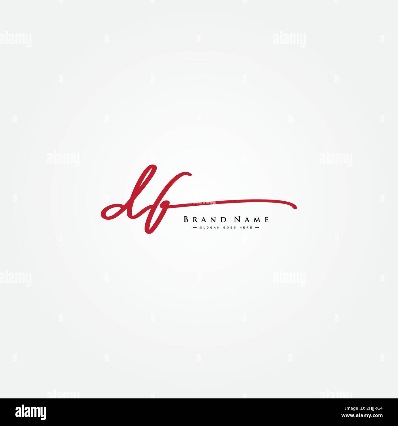 Initial Letter DF Logo - Hand Drawn Signature Logo - Simple Vector Logo ...