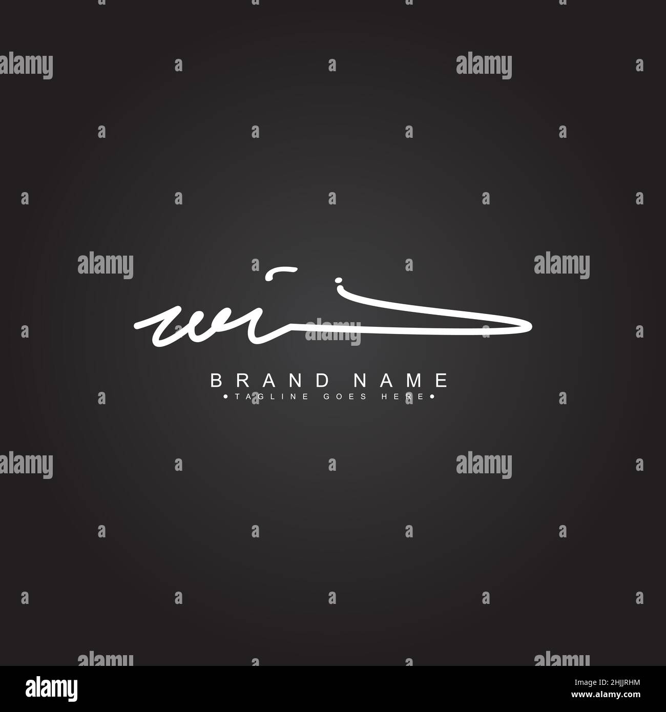Initial Letter WI Logo - Handwritten Signature Logo - Simple Vector ...