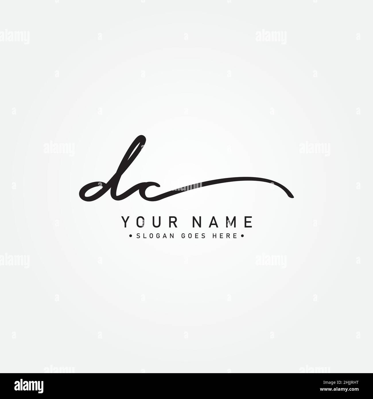Initial Letter DC Logo - Hand Drawn Signature Style Logo - Simple ...