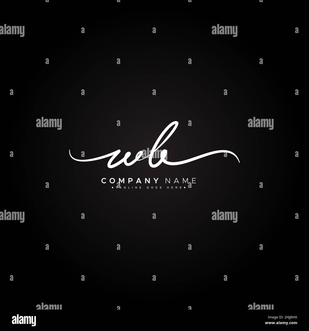 Initial Letter WB Logo - Hand Drawn Signature Logo - Simple Vector Logo ...