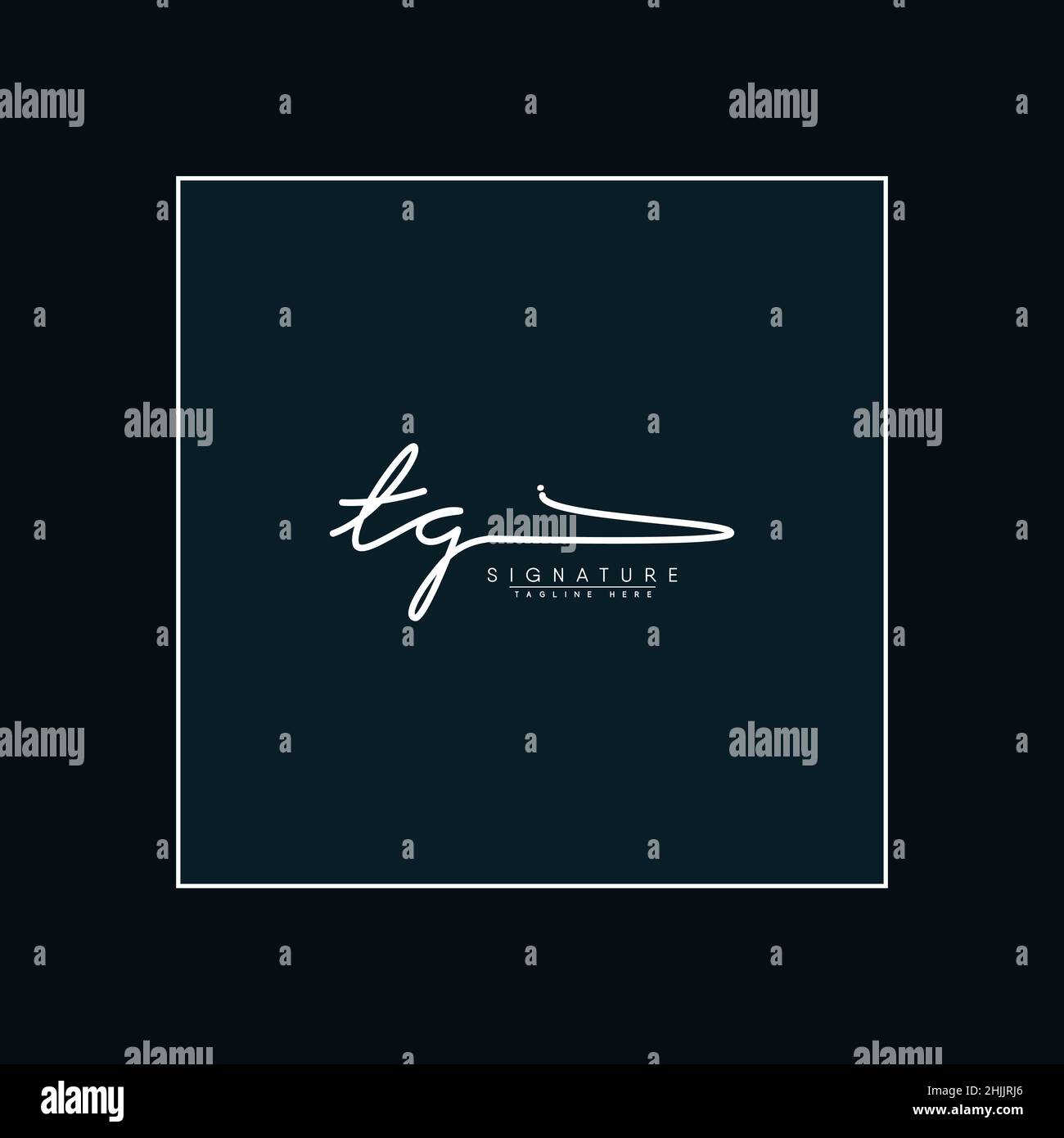 Initial Letter TG Logo - Handwritten Signature Logo - Simple Vector ...