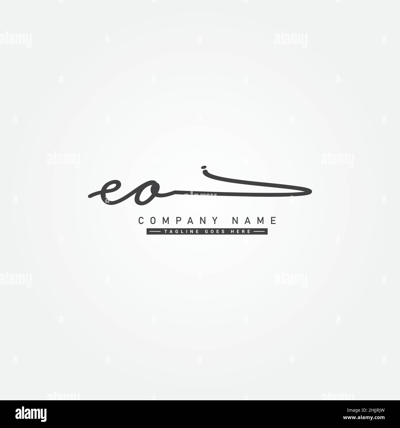 Initial Letter EO Logo - Handwritten Signature Style Logo - Simple ...