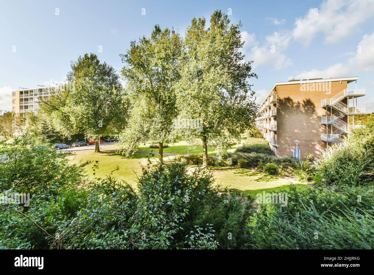 Residential area with buildings with beautiful facade Stock Photo - Alamy