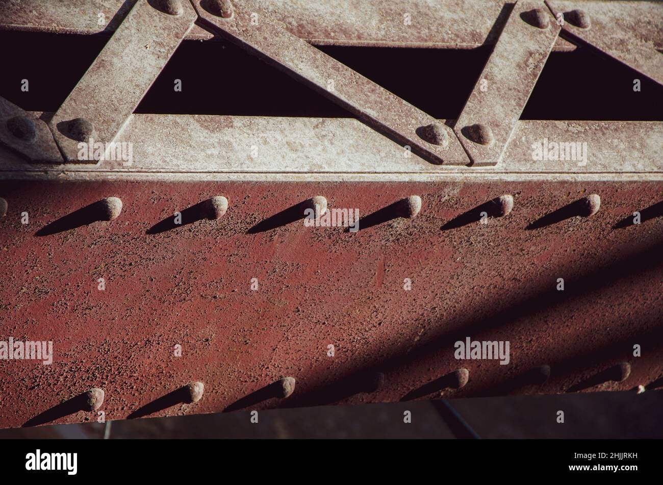Metal industrial old rusty railroad train platform Stock Photo - Alamy
