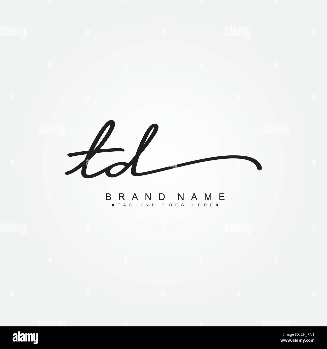 Initial Letter TD Logo - Hand Drawn Signature Logo - Simple Vector Logo ...
