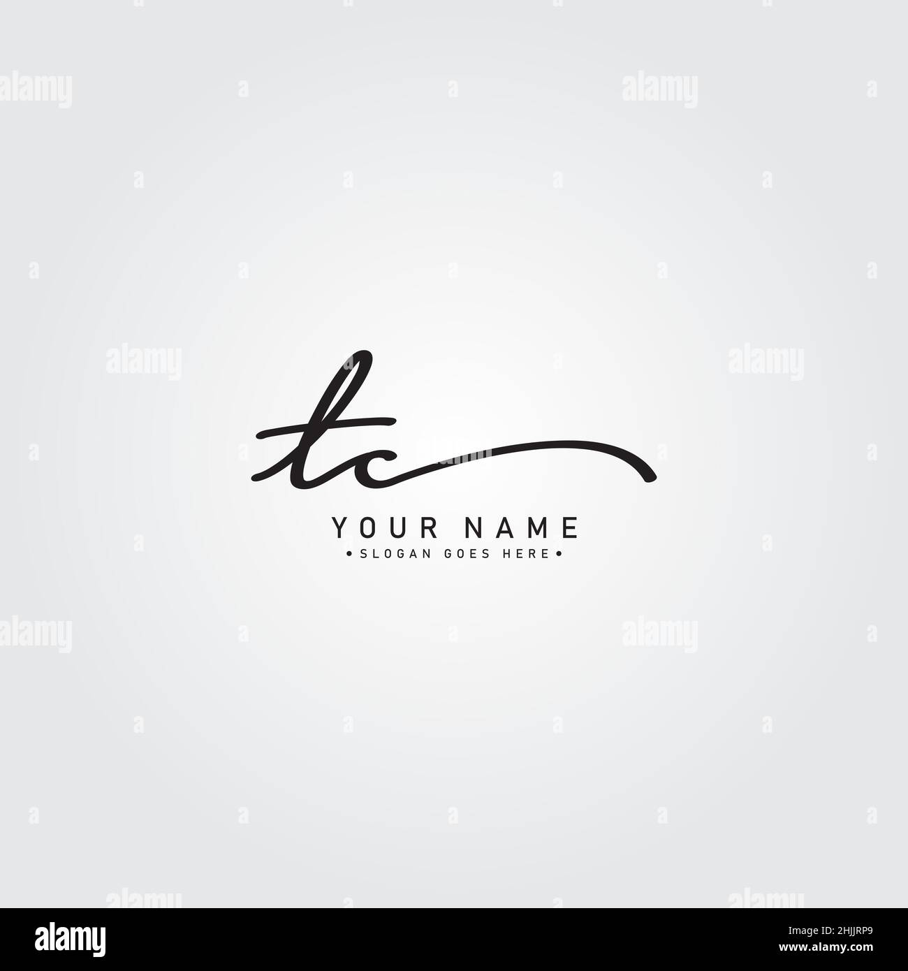 Initial Letter TC Logo - Hand Drawn Signature Style Logo - Simple ...