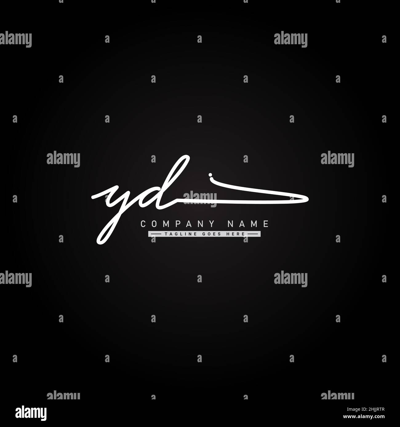 Initial Letter YD Logo - Hand Drawn Signature Logo - Simple Vector Logo ...