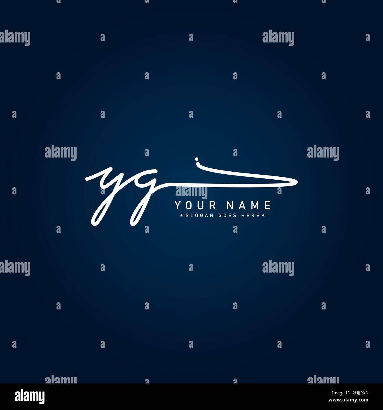 Initial Letter YG Logo - Handwritten Signature Logo - Simple Vector ...