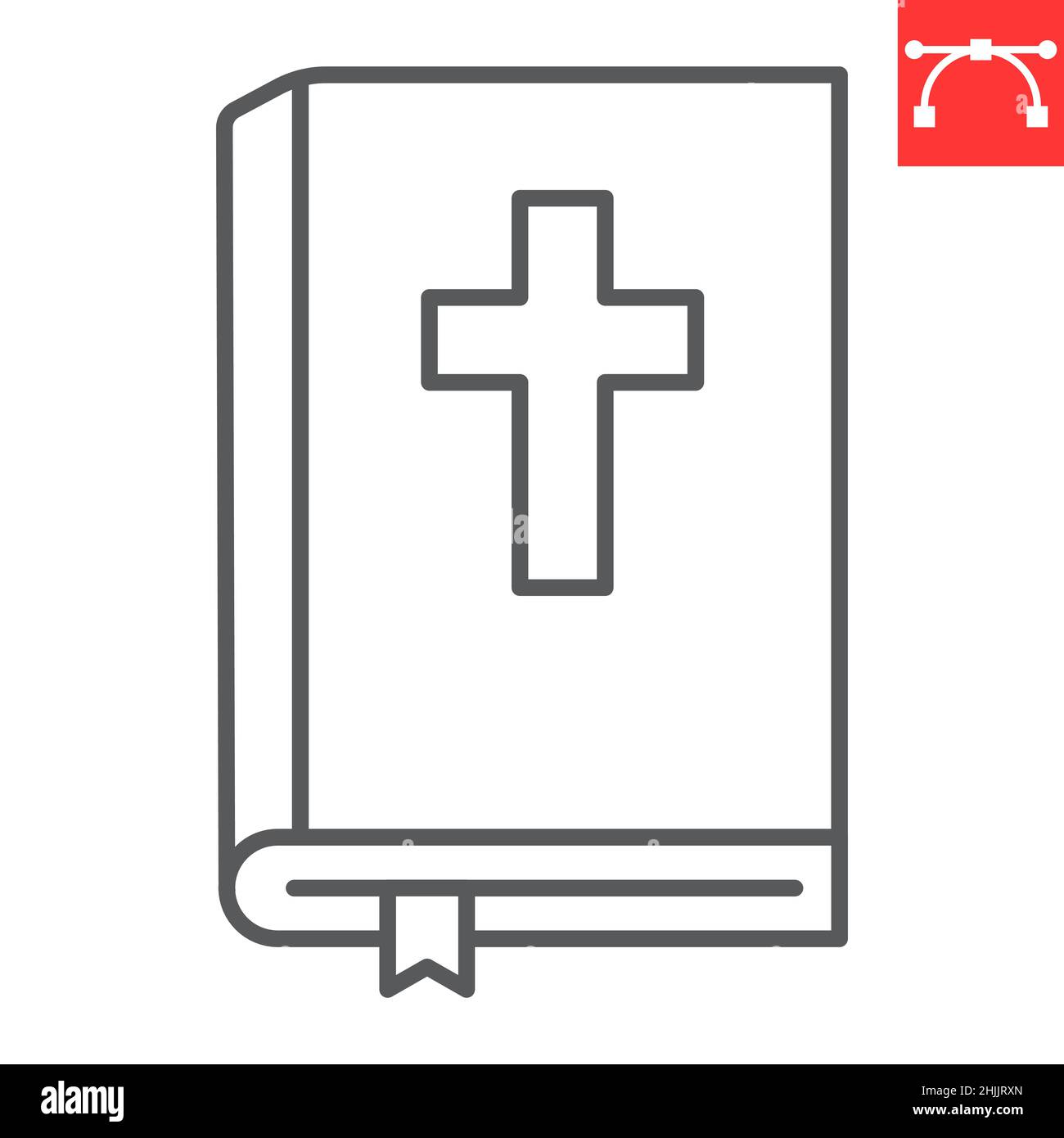 Bible line icon, book and pray, holy bible vector icon, vector graphics ...