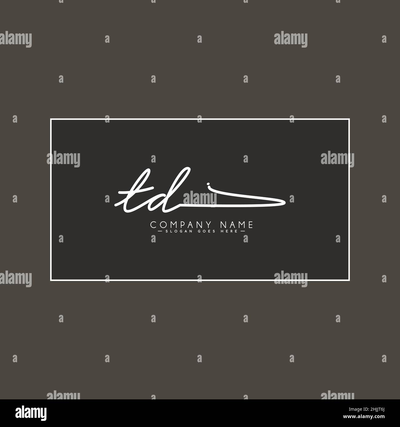 Initial Letter TD Logo - Hand Drawn Signature Style Logo - Simple ...
