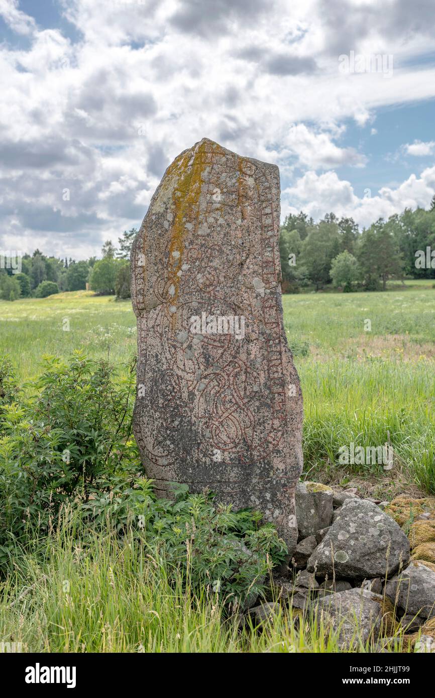 Runestone in Sweden Stock Photo - Alamy