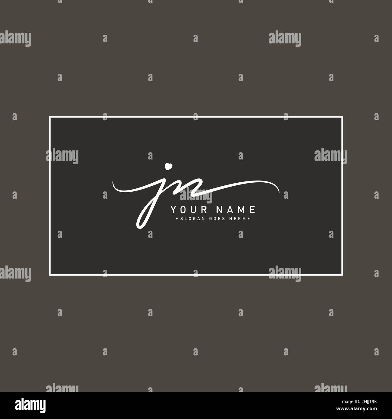 Initial Letter JN Logo - Handwritten Signature Style Logo - Simple ...