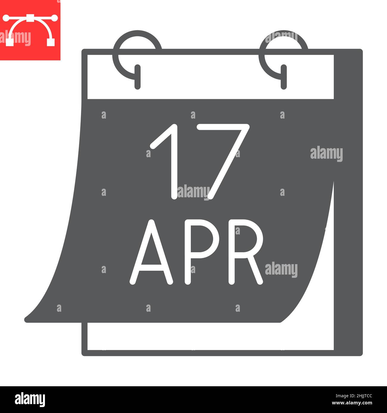 April 17 calendar glyph icon, holiday and traditional, easter calendar ...