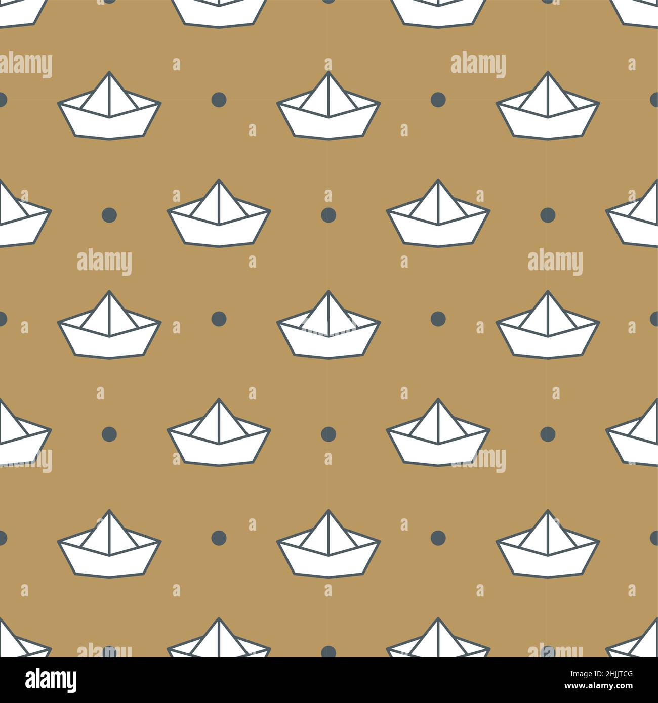 Paper boat cute seamless pattern design. Kids vector print with ...