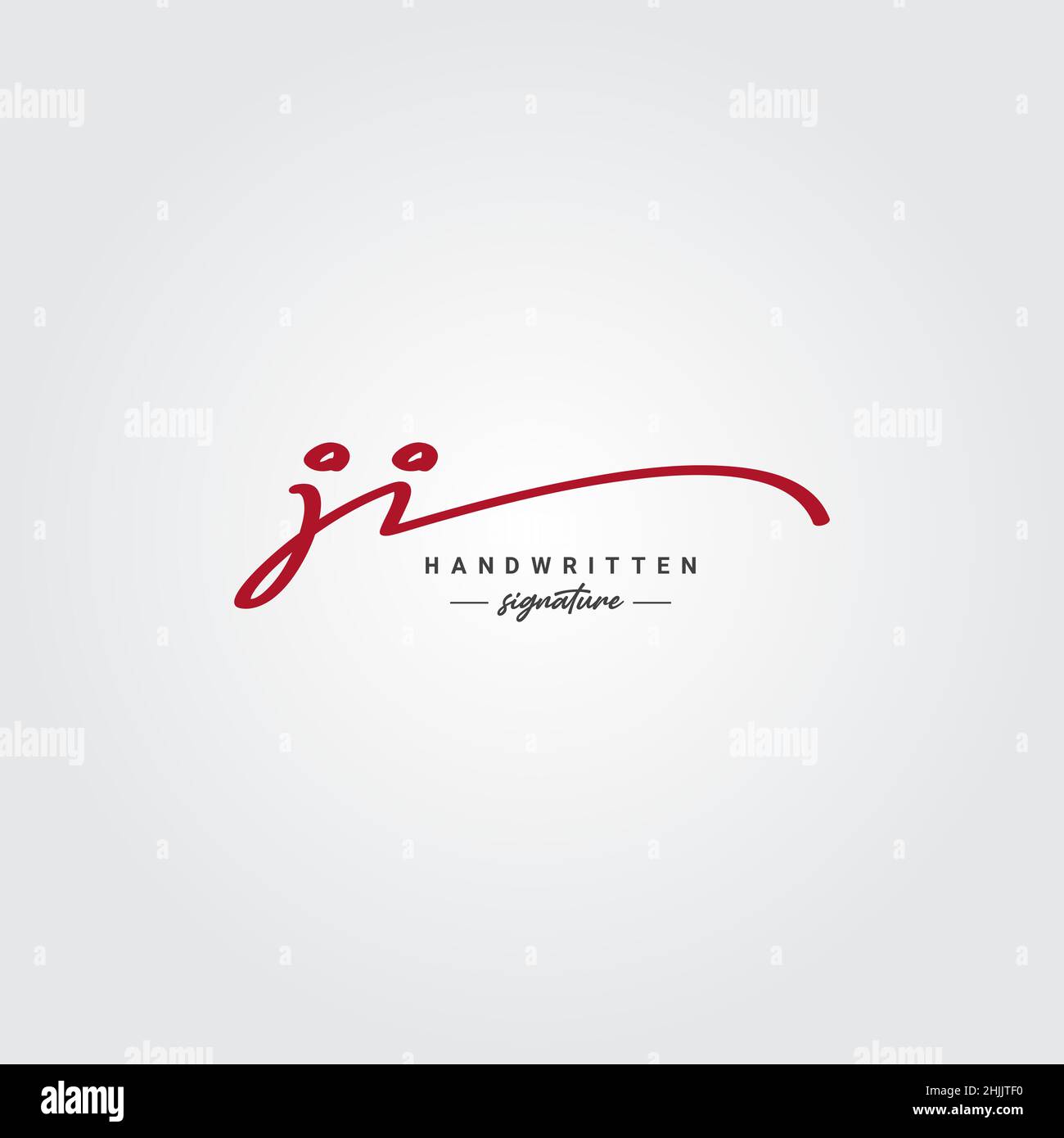 Initial Letter JI Logo - Handwritten Signature Logo - Simple Vector ...