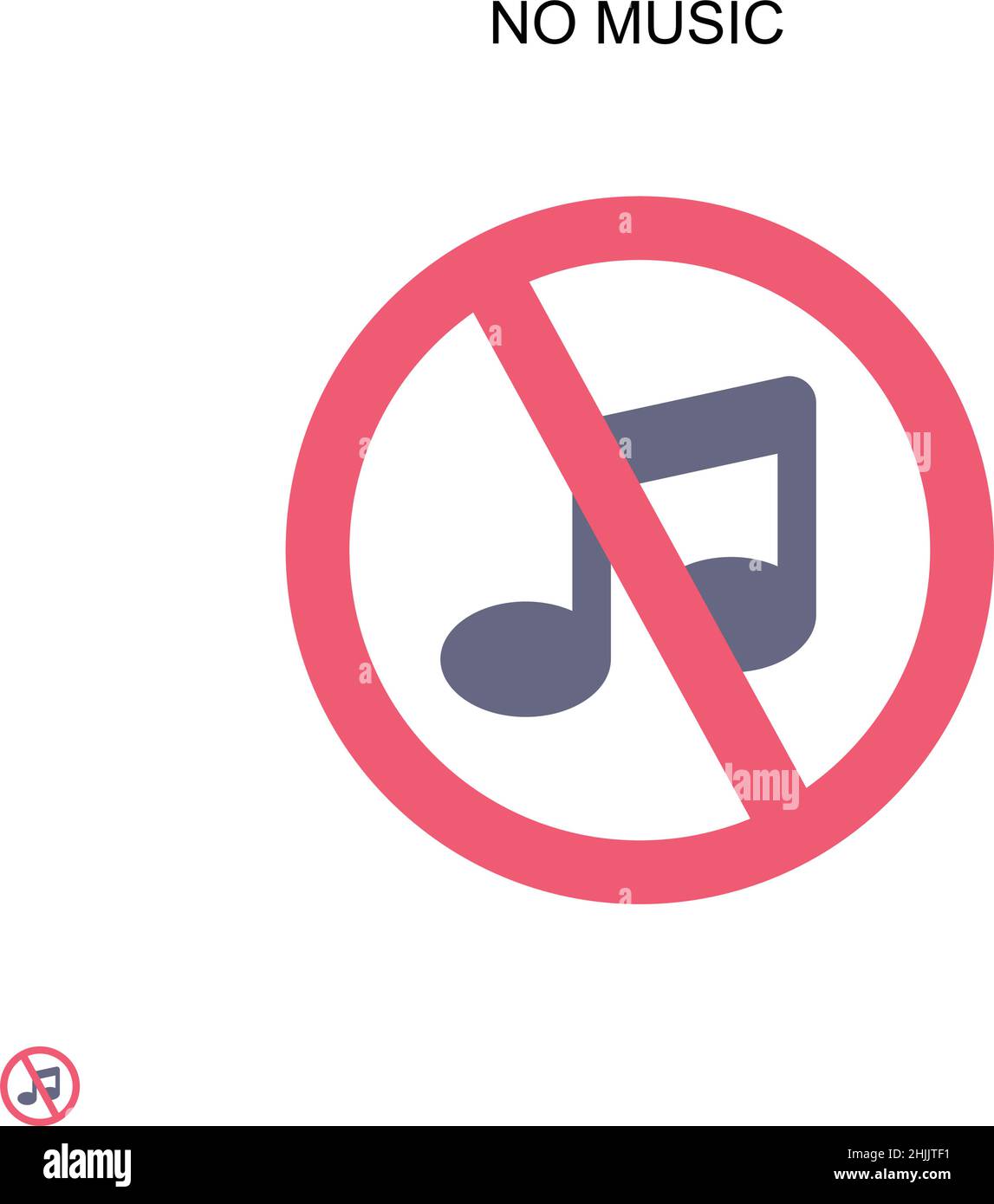 No music Simple vector icon. Illustration symbol design template for ...