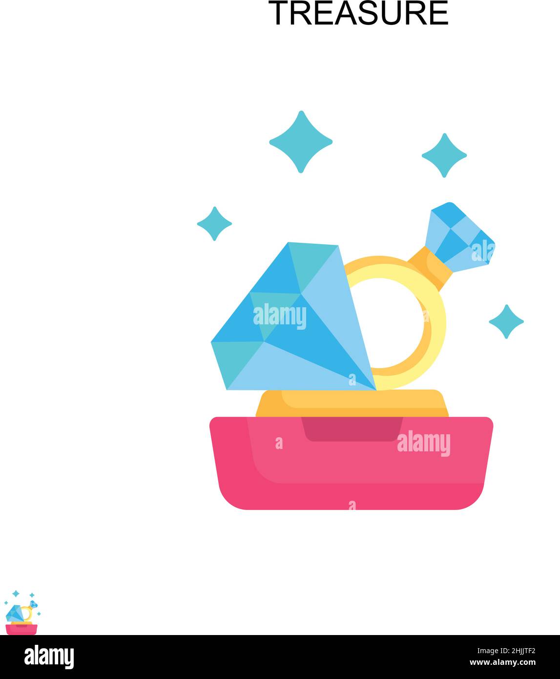 Treasure Simple vector icon. Illustration symbol design template for ...