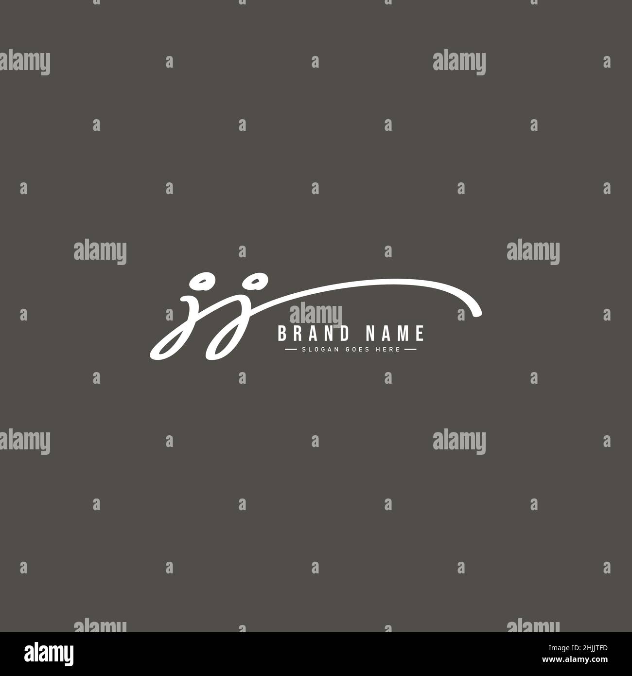 Initial Letter JJ Logo - Handwritten Signature Logo - Simple Vector ...