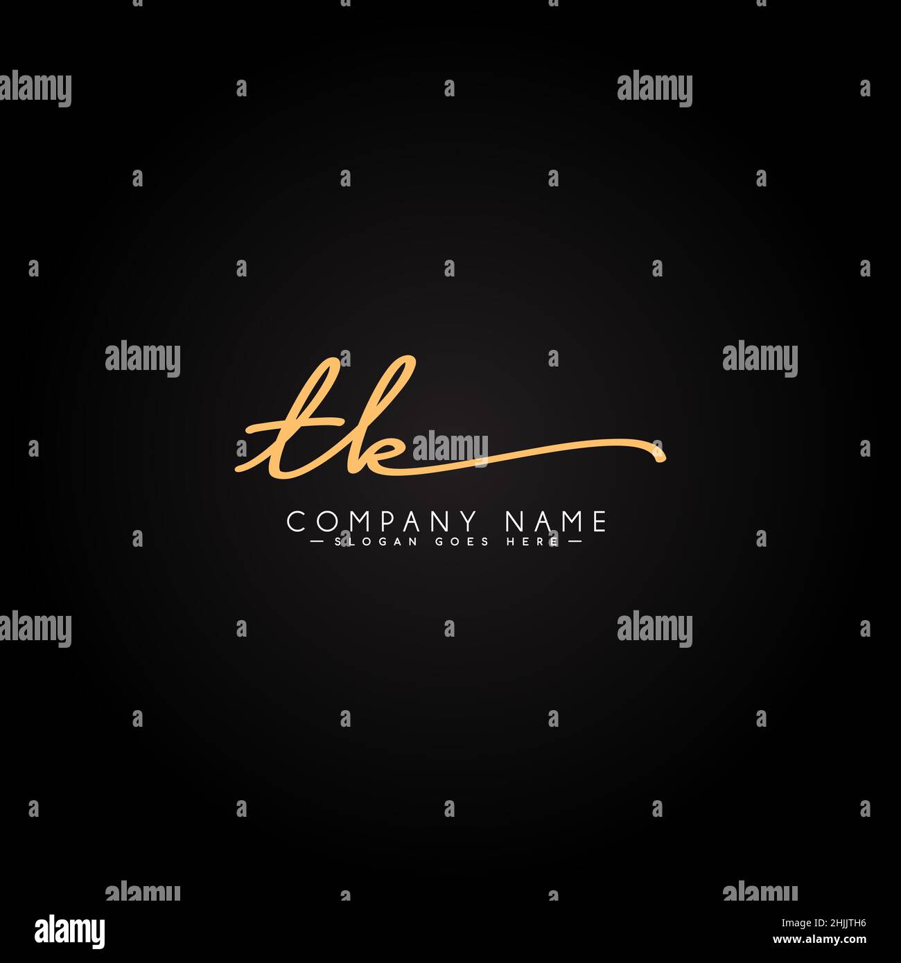 Initial Letter TK Logo - Hand Drawn Signature Logo - Simple Vector Logo ...