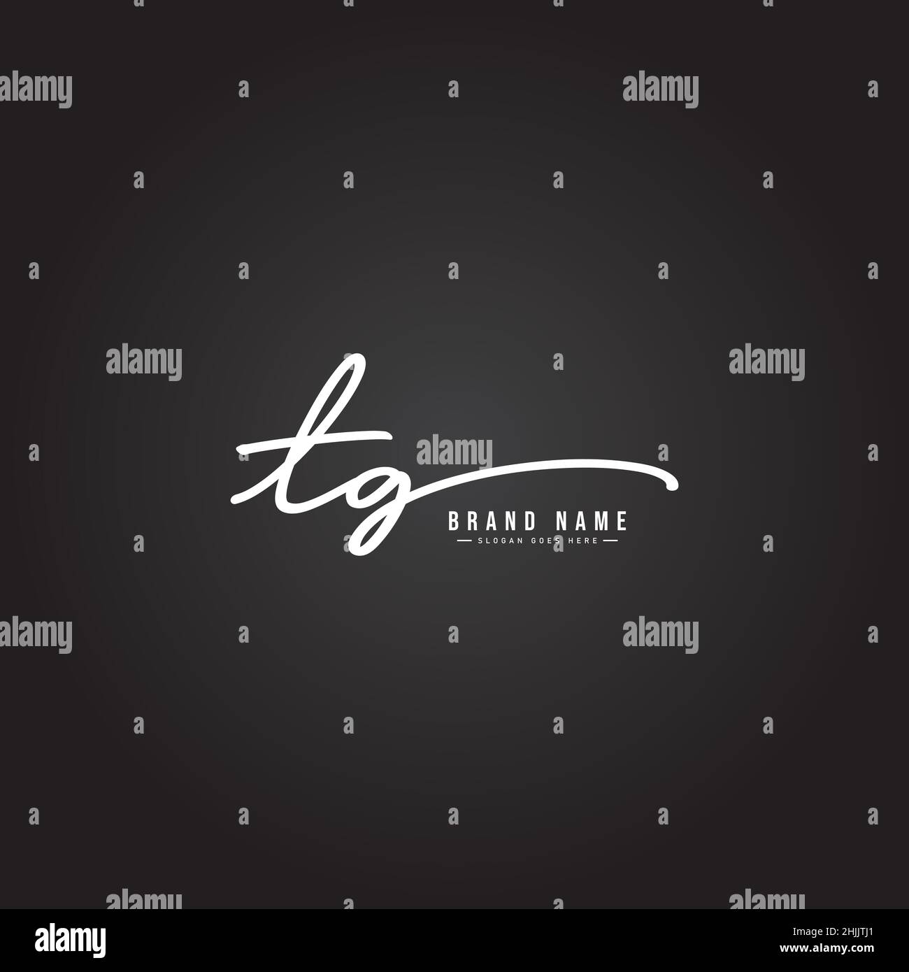 Initial Letter TG Logo - Hand Drawn Signature Logo - Simple Vector Logo ...