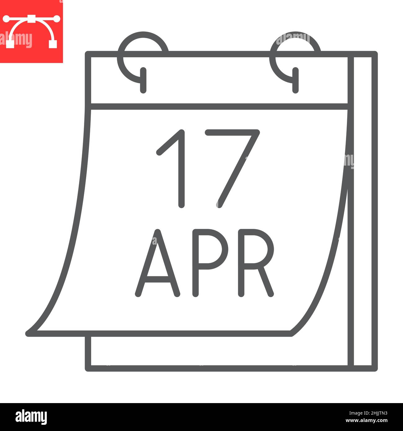 April 17 calendar line icon, holiday and traditional, easter calendar ...