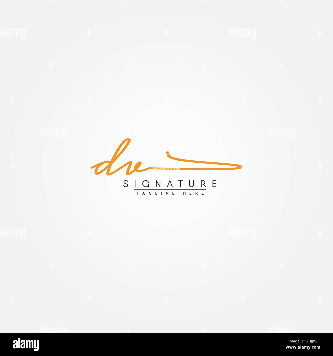 Initial Letter DV Logo - Handwritten Signature Logo - Simple Vector ...