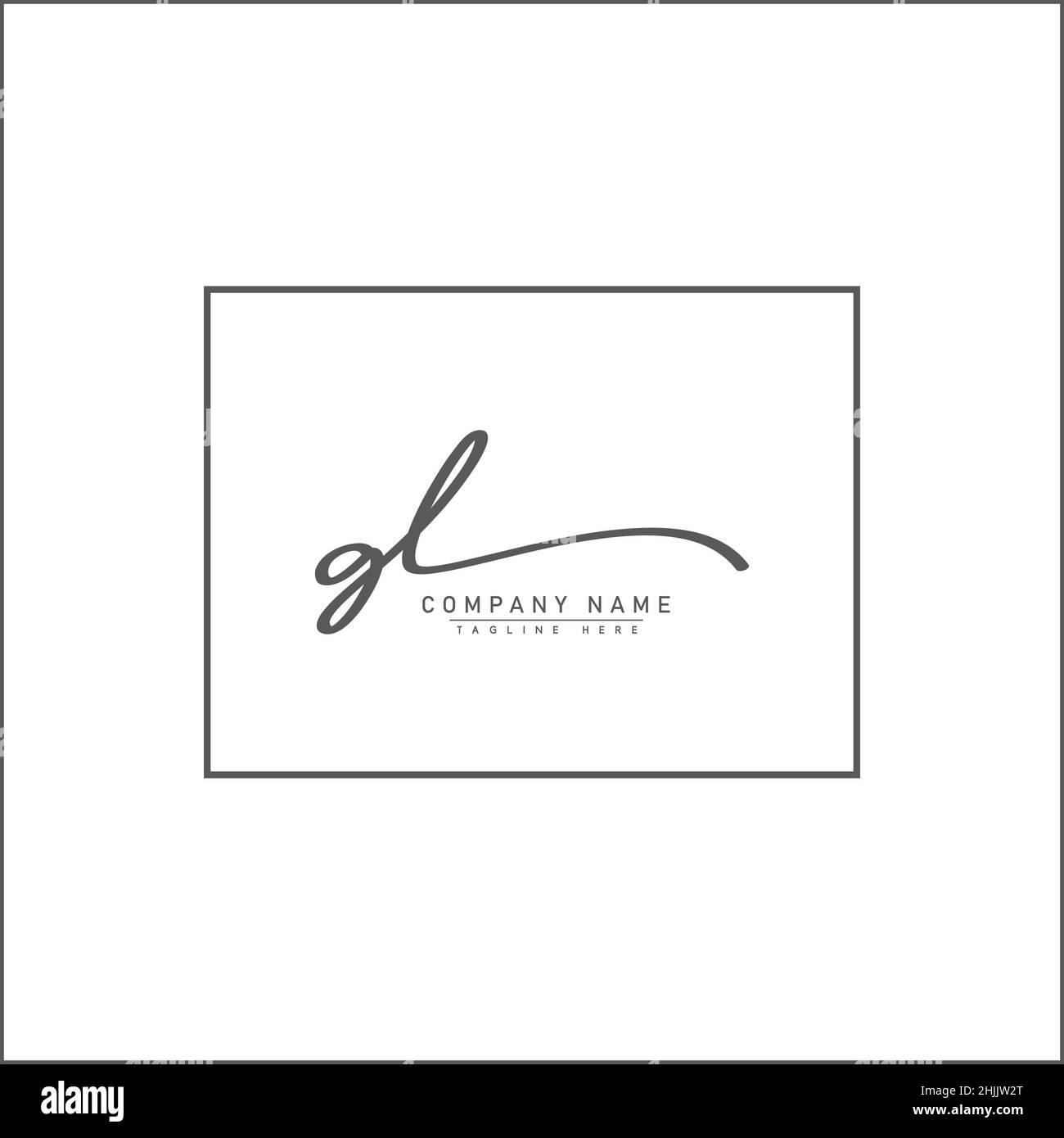 Initial Letter GL Logo - Hand Drawn Signature Style Logo - Simple ...