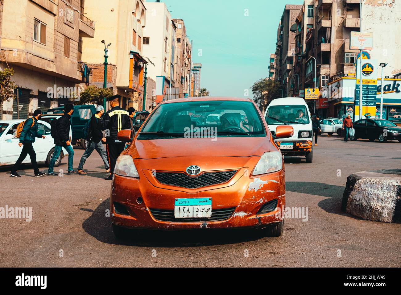 Cairo Egypt December 2021 View of a muslim woman wearing a hijab ...