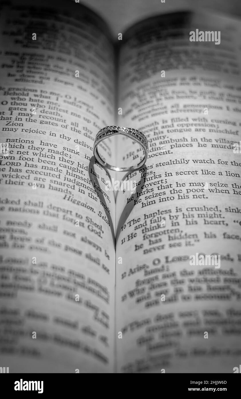 Ring on book Black and White Stock Photos & Images - Alamy