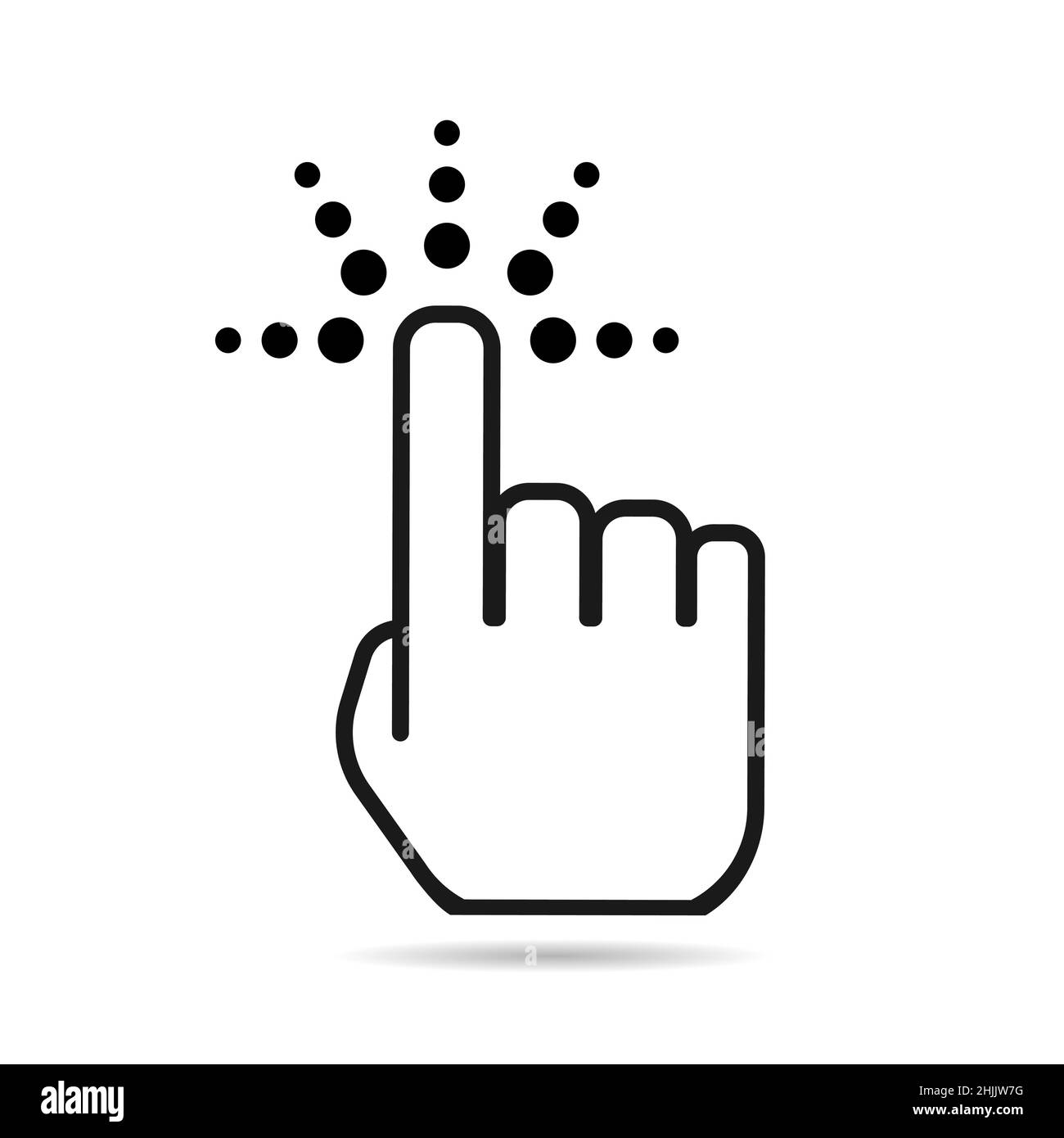 Touch screen with hand with shadow - finger, cursor flat technology ...