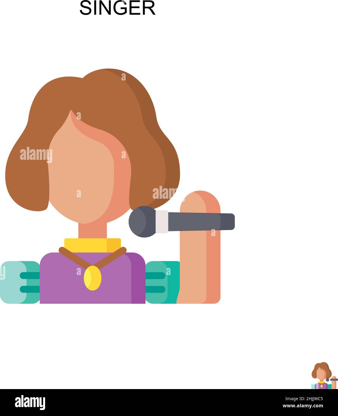 Singer Simple vector icon. Illustration symbol design template for web ...