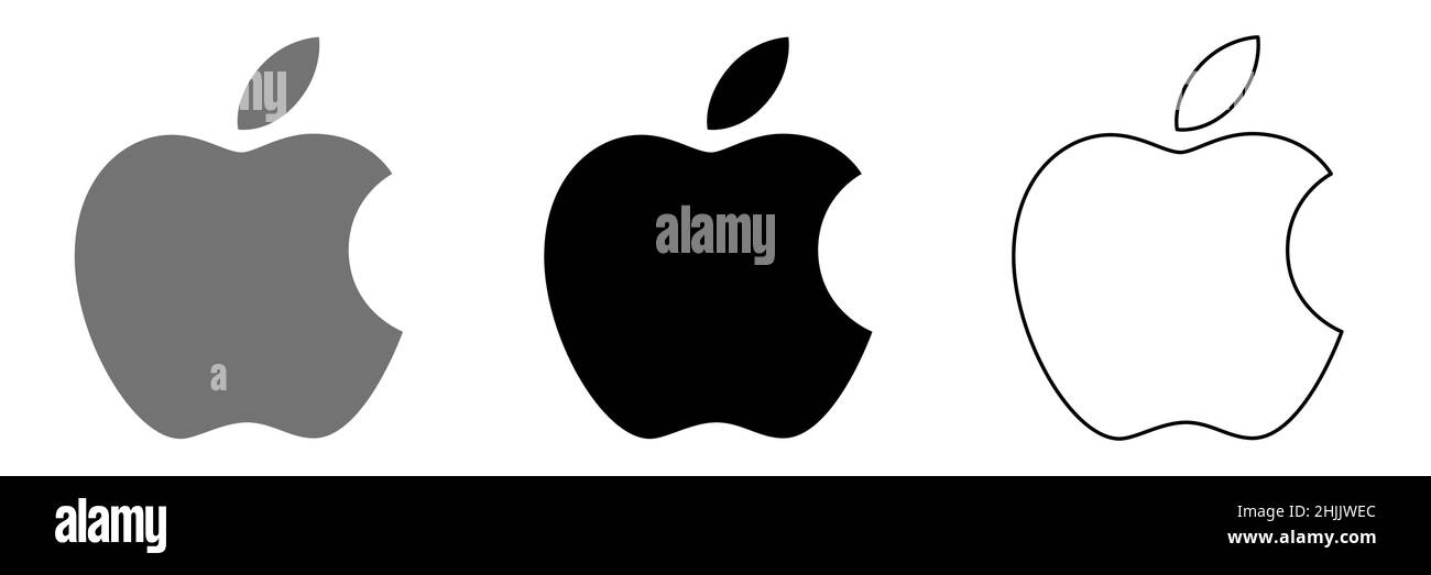 Apple company logo black background Stock Vector Images - Alamy