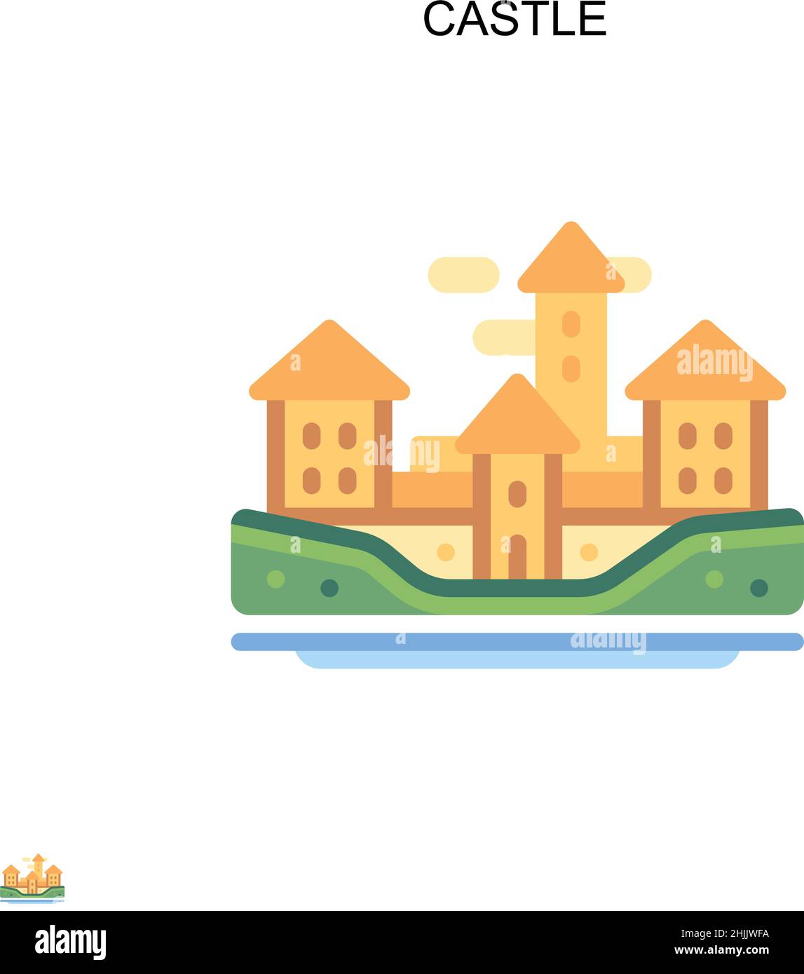 Castle Simple vector icon. Illustration symbol design template for web ...