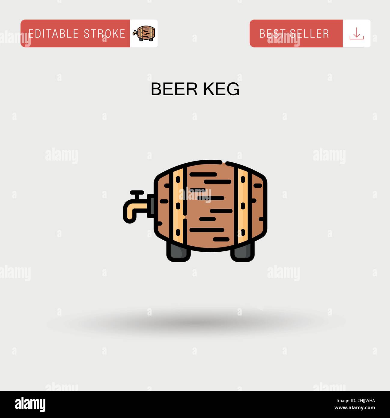 Beer keg Simple vector icon Stock Vector Image & Art - Alamy