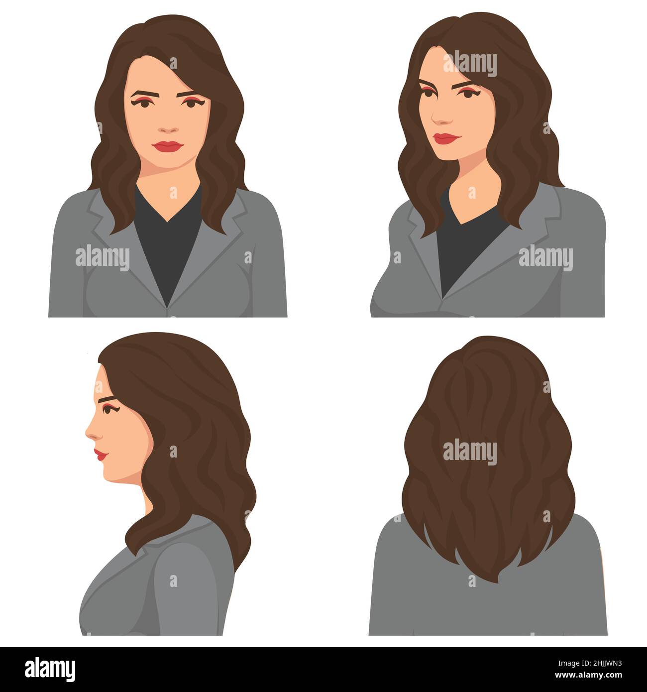 Vector illustration of beautiful woman face on white background ...