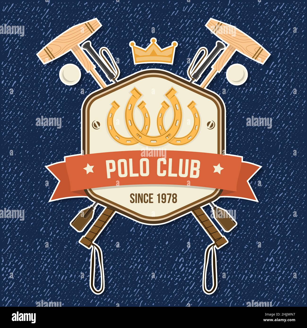 Polo club sport badge, patch, emblem, logo. Vector illustration. Color ...