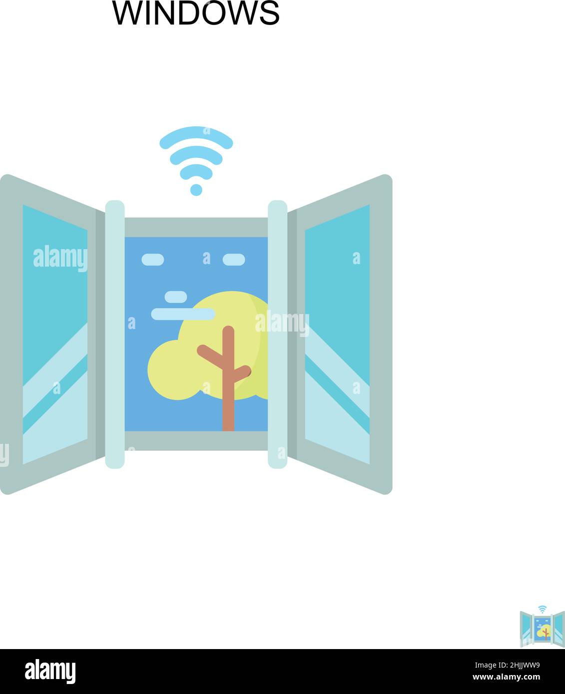 Windows Simple vector icon. Illustration symbol design template for web ...