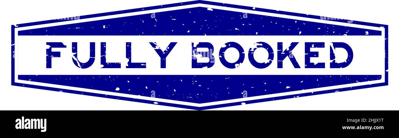 Grunge blue fully booked word hexagon rubber seal stamp on white background Stock Vector Image ...