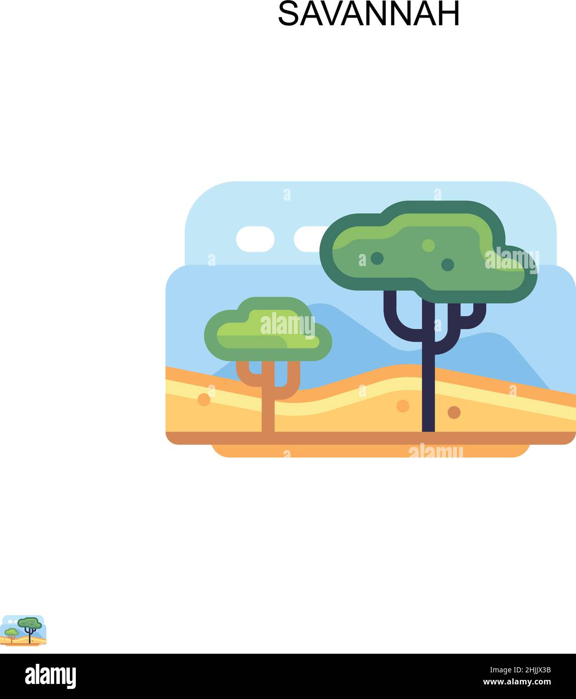 Savannah Simple vector icon. Illustration symbol design template for ...